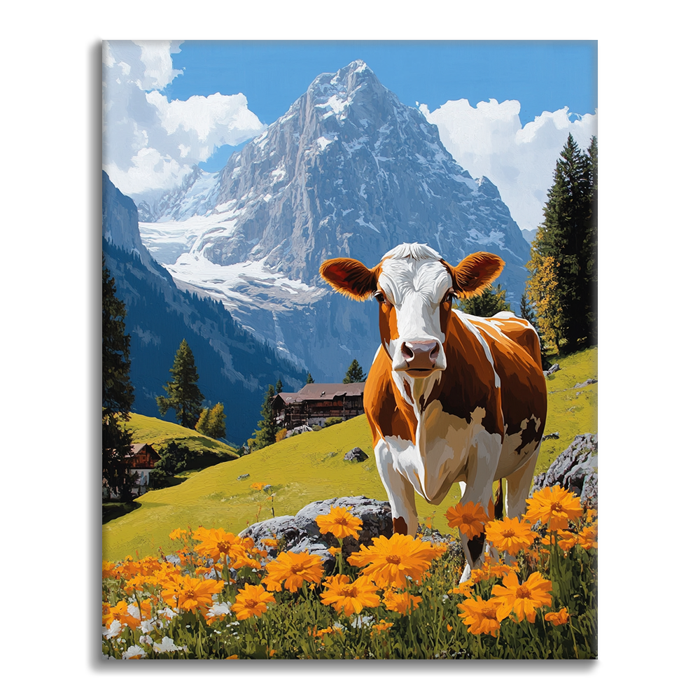 Mucca Svizzera - Dipingere con i Numeri – Cheerful painting® (IT)
